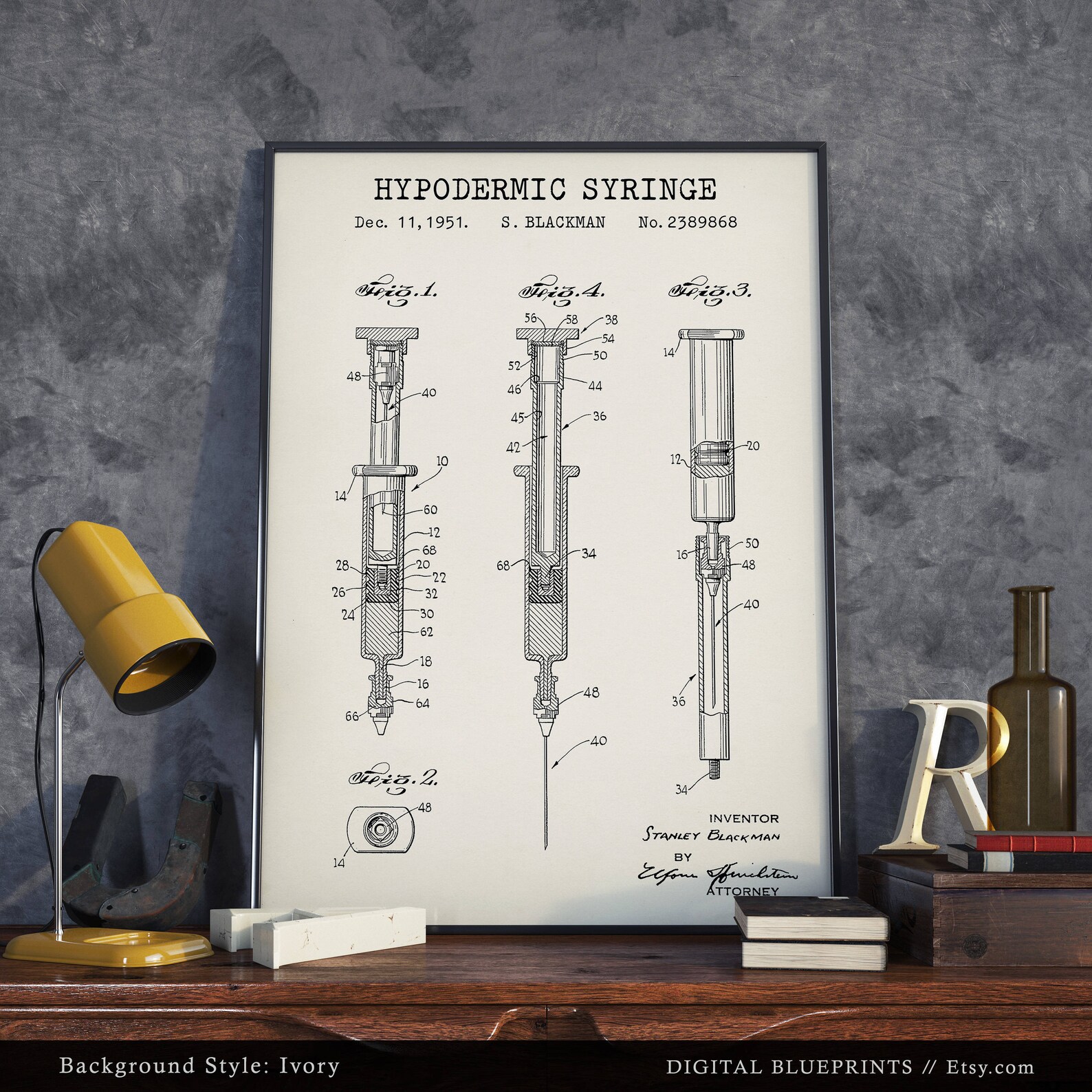 Syringe Patent Print Medical Art Syringe Wall Art Poster - Etsy