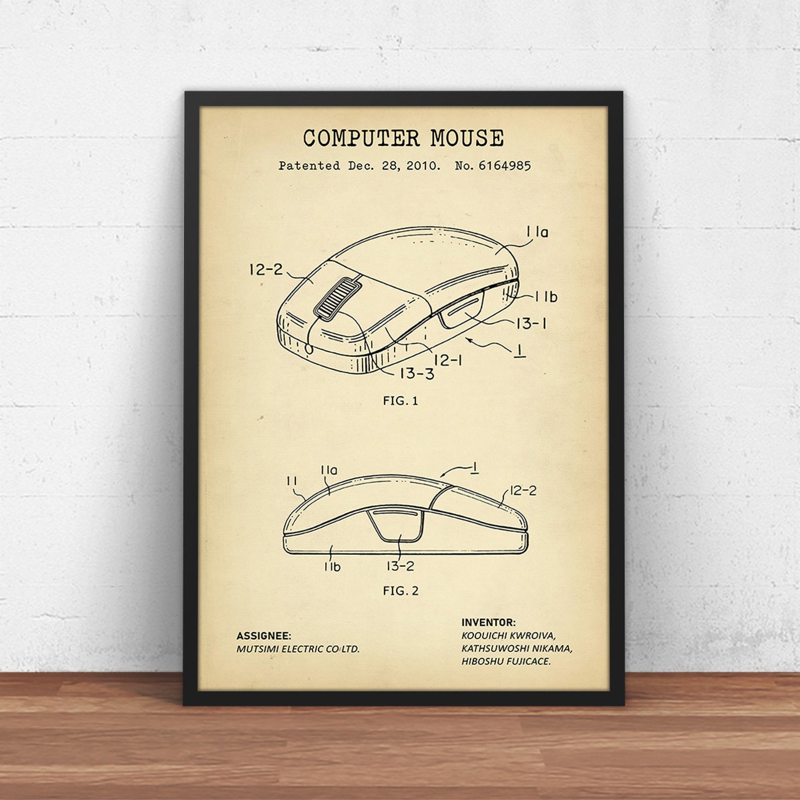 Mouse Patent Print Computer Mouse Blueprint Art Tech Poster - Etsy