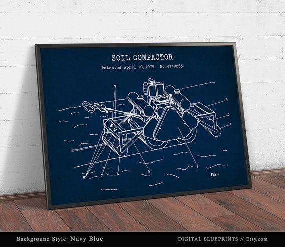 Heavy Vehicle Civil Engineer Gifts Soil Compactor Patent Print ...