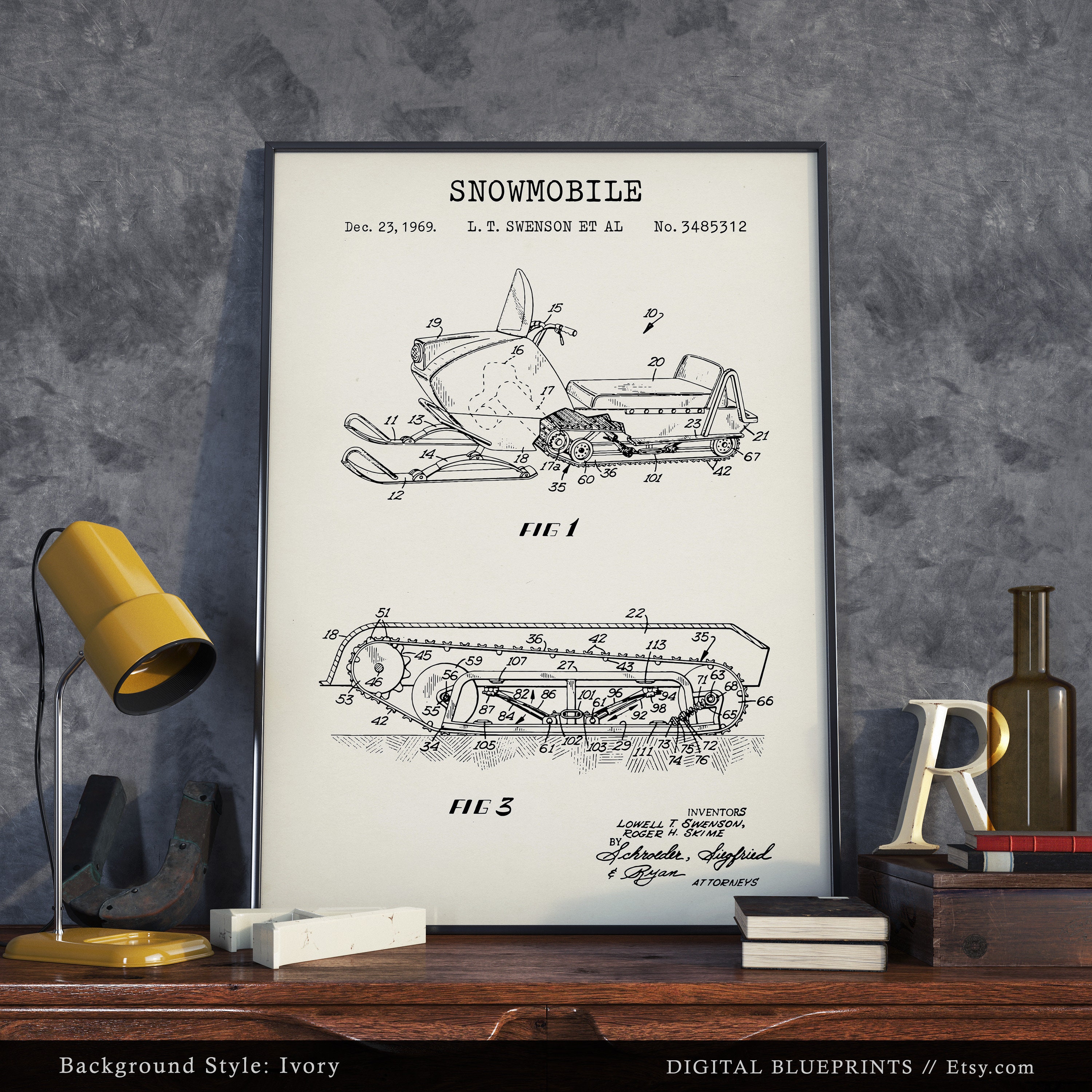 Vintage Snowmobile Blueprint Snowmobile Patent Print - Etsy Canada