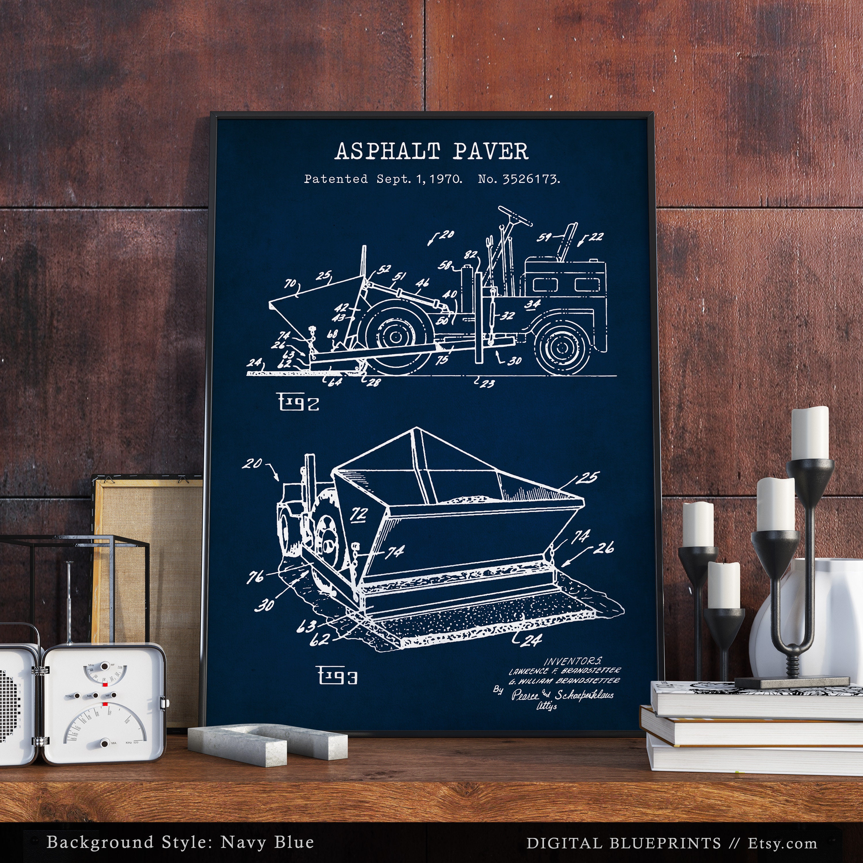 Asphalt Paver Patent Print, Asphalt Paving Machine Blueprint Art ...