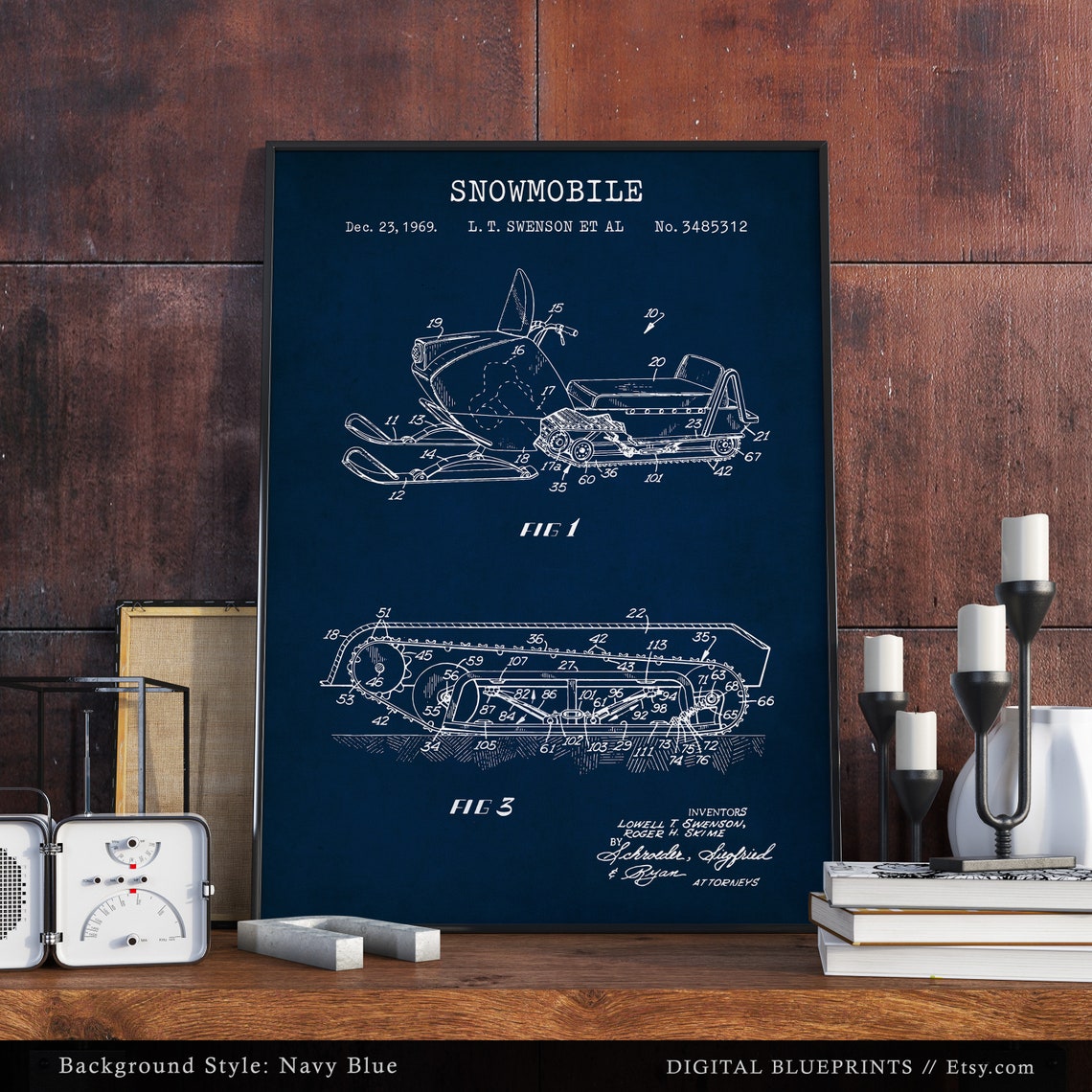 Vintage Snowmobile Blueprint Snowmobile Patent Print - Etsy Canada