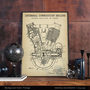 Internal Combustion Engine 1914 Patent, Spacke De Luxe Motor Blueprint ...