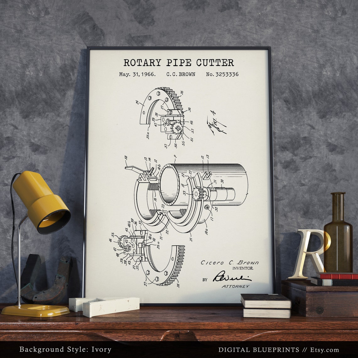 Rotary Pipe Cutter Patent Print Garage Decor Antique Tools - Etsy