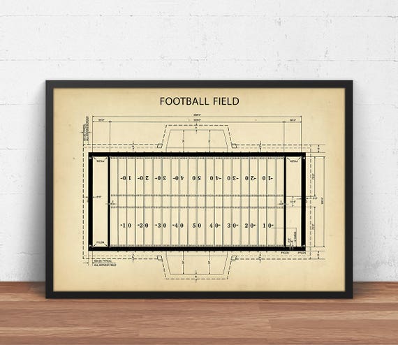 Football Field Print American Football Field Diagram | Etsy