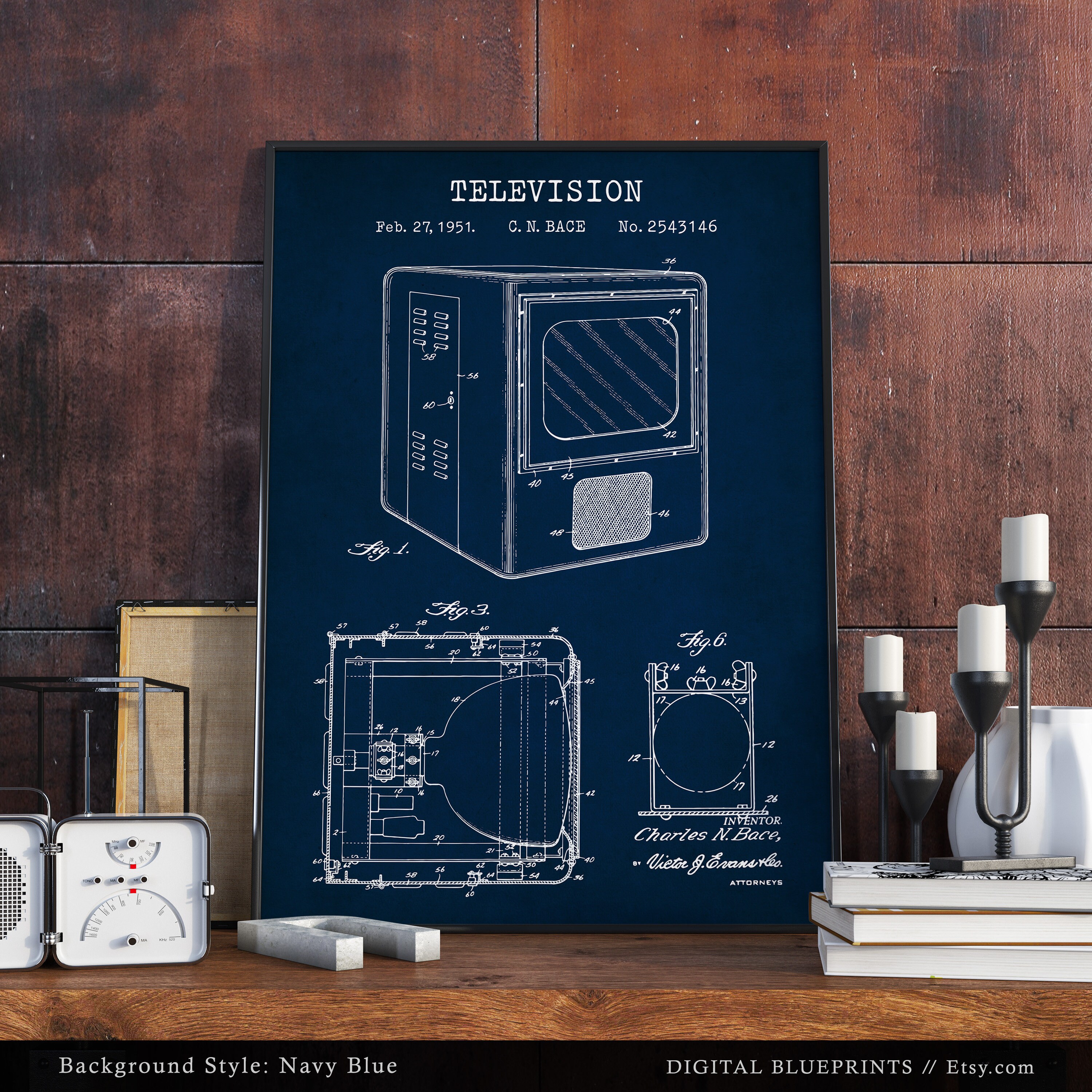 Television Patent Print TV Blueprint Art Vintage TV Set - Etsy
