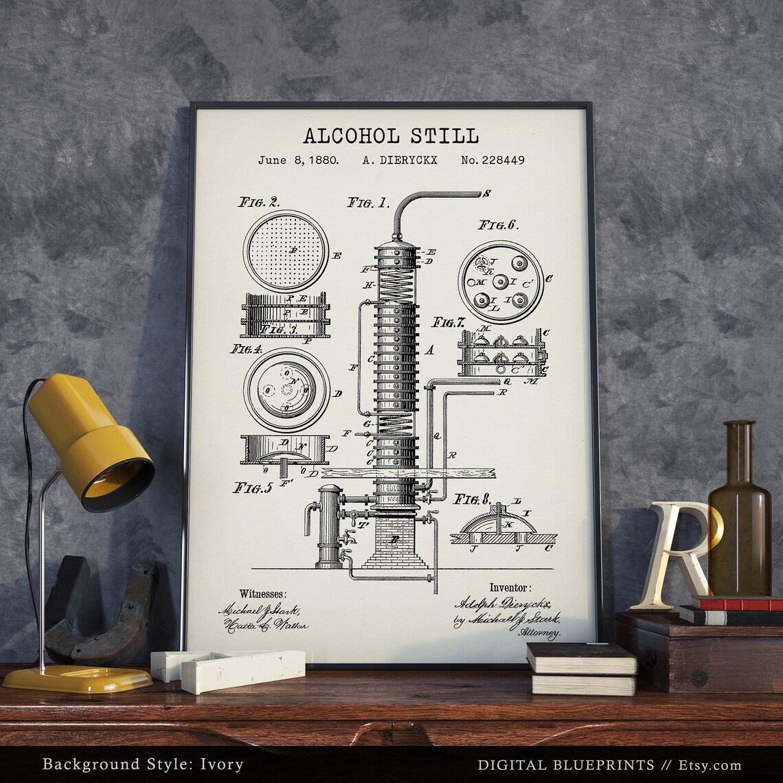 Alcohol Still Patent Print, Bar Decor, Whisky Still, Distilling Art ...
