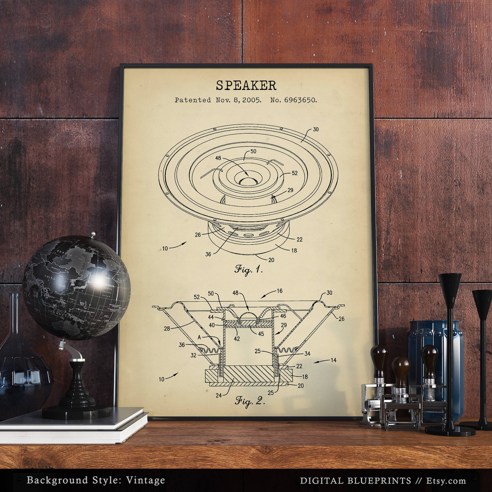 Speaker Patent Print, Speaker Blueprint Art, Speaker Poster Print ...