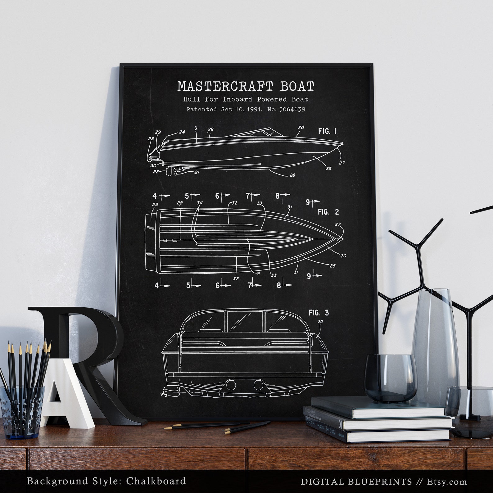Mastercraft Inboard Boat Patent Print Poster Printable Ski | Etsy