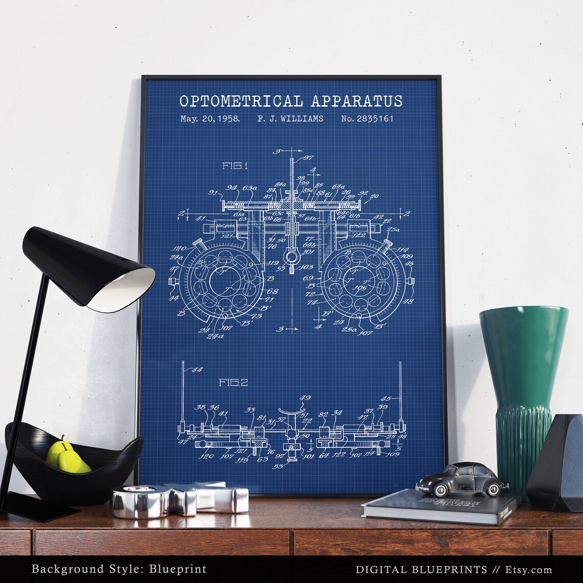 Optometrical Instrument Patent Print, Optical Trial Frame, Eye Clinic ...