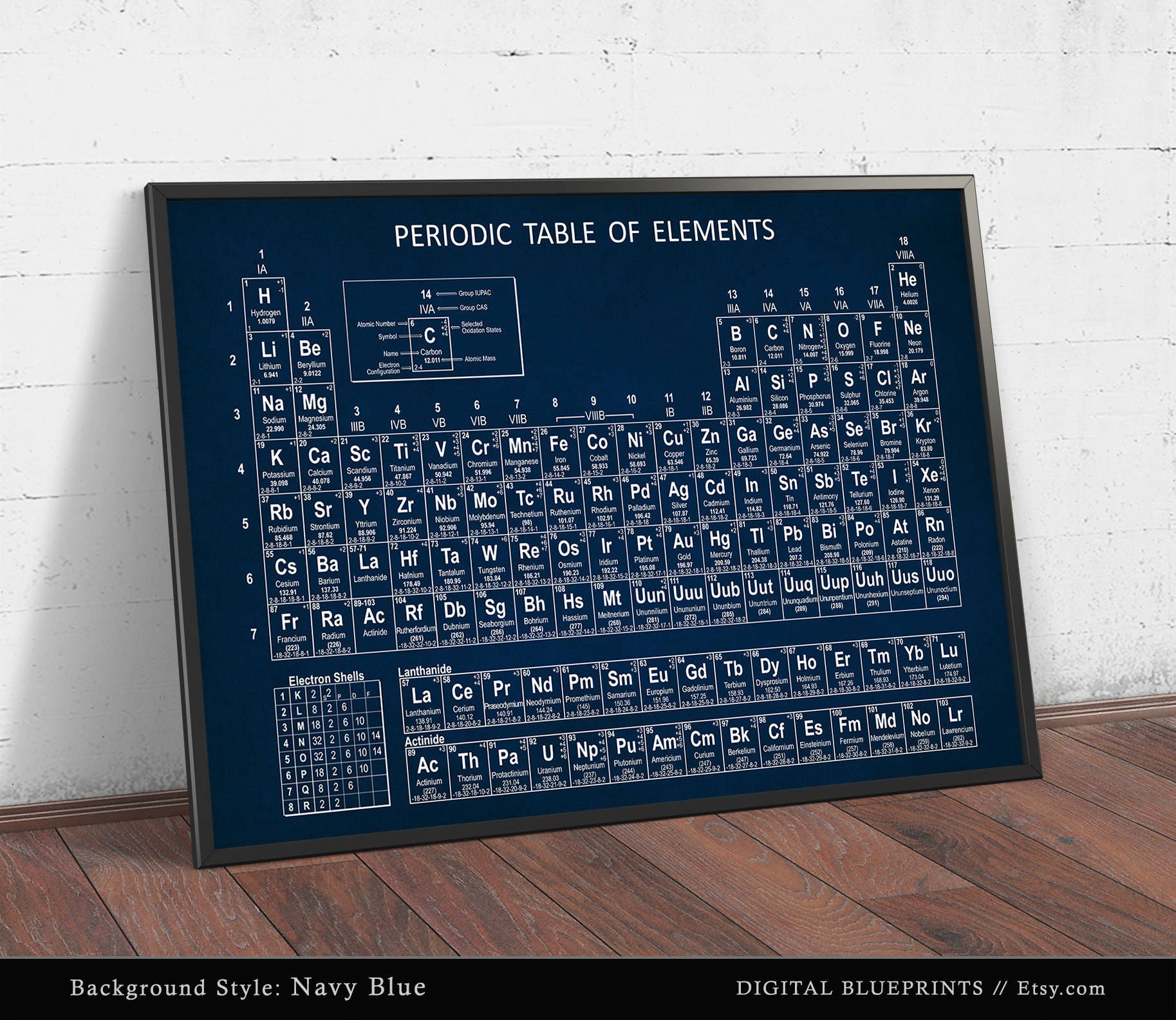 Periodic Table Wall Art Print Periodic Table of Elements - Etsy