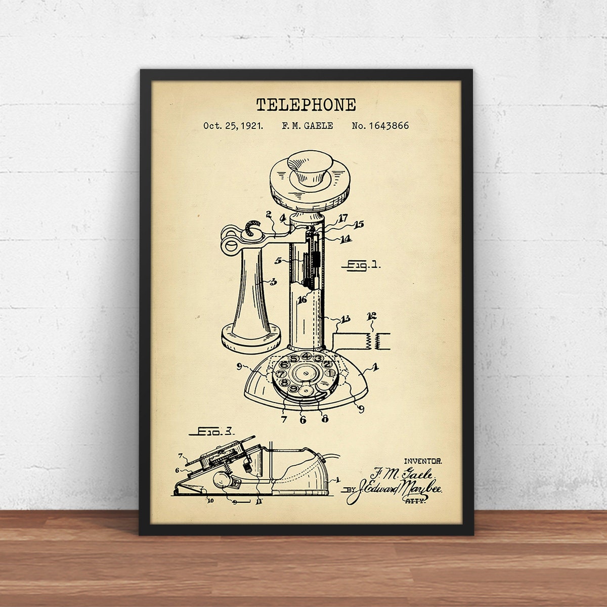 Vintage Telephone Patent Print, Rotary Dial, Telephone Sign, Office ...