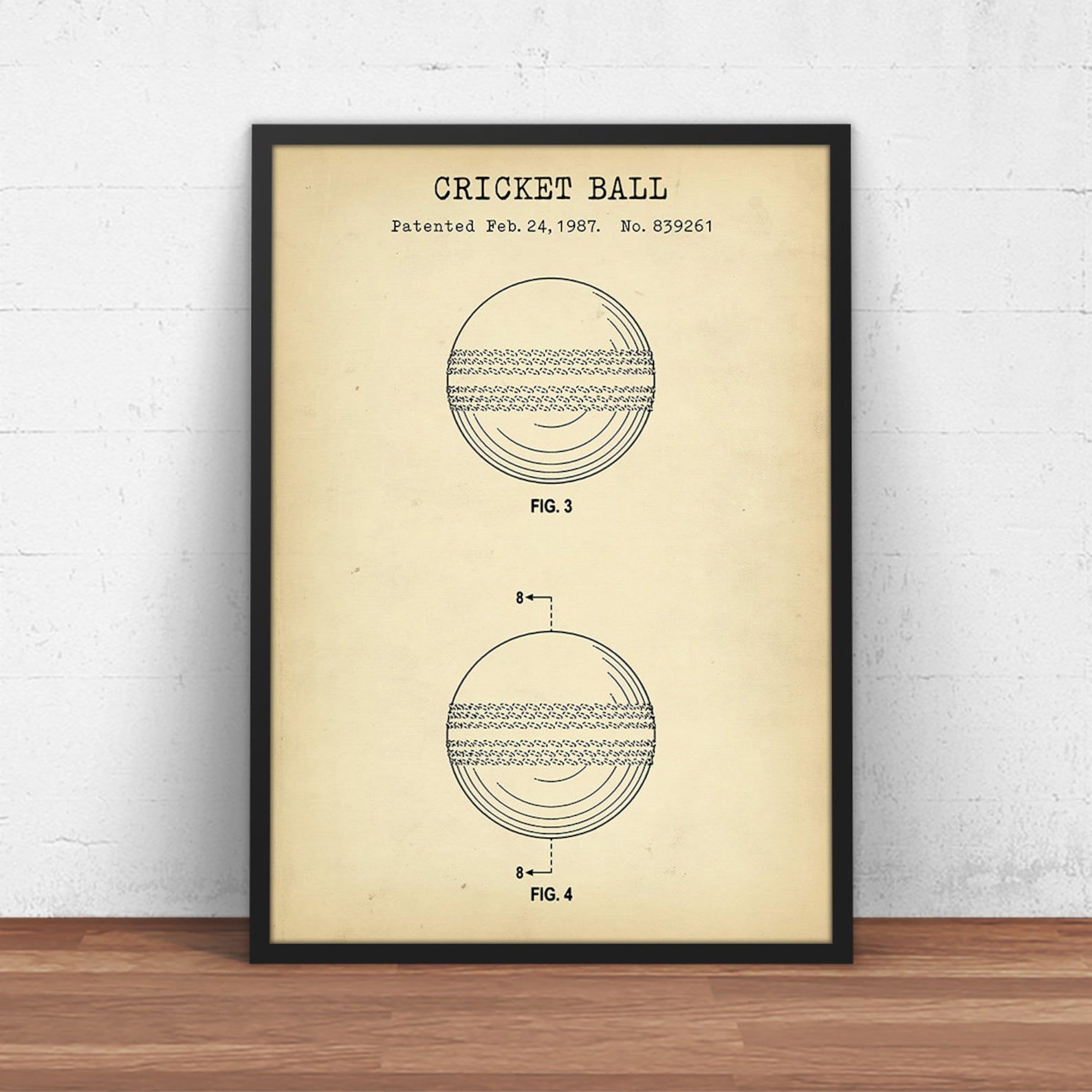 Cricket Ball Patent Print, Ball Blueprint, Cricket Poster Print ...