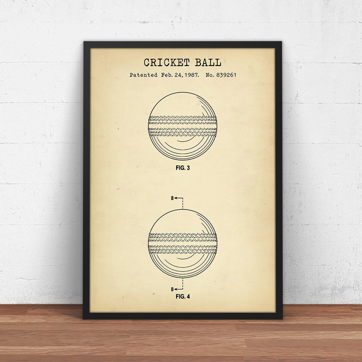 Cricket Ball Patent Print, Ball Blueprint, Cricket Poster Print ...