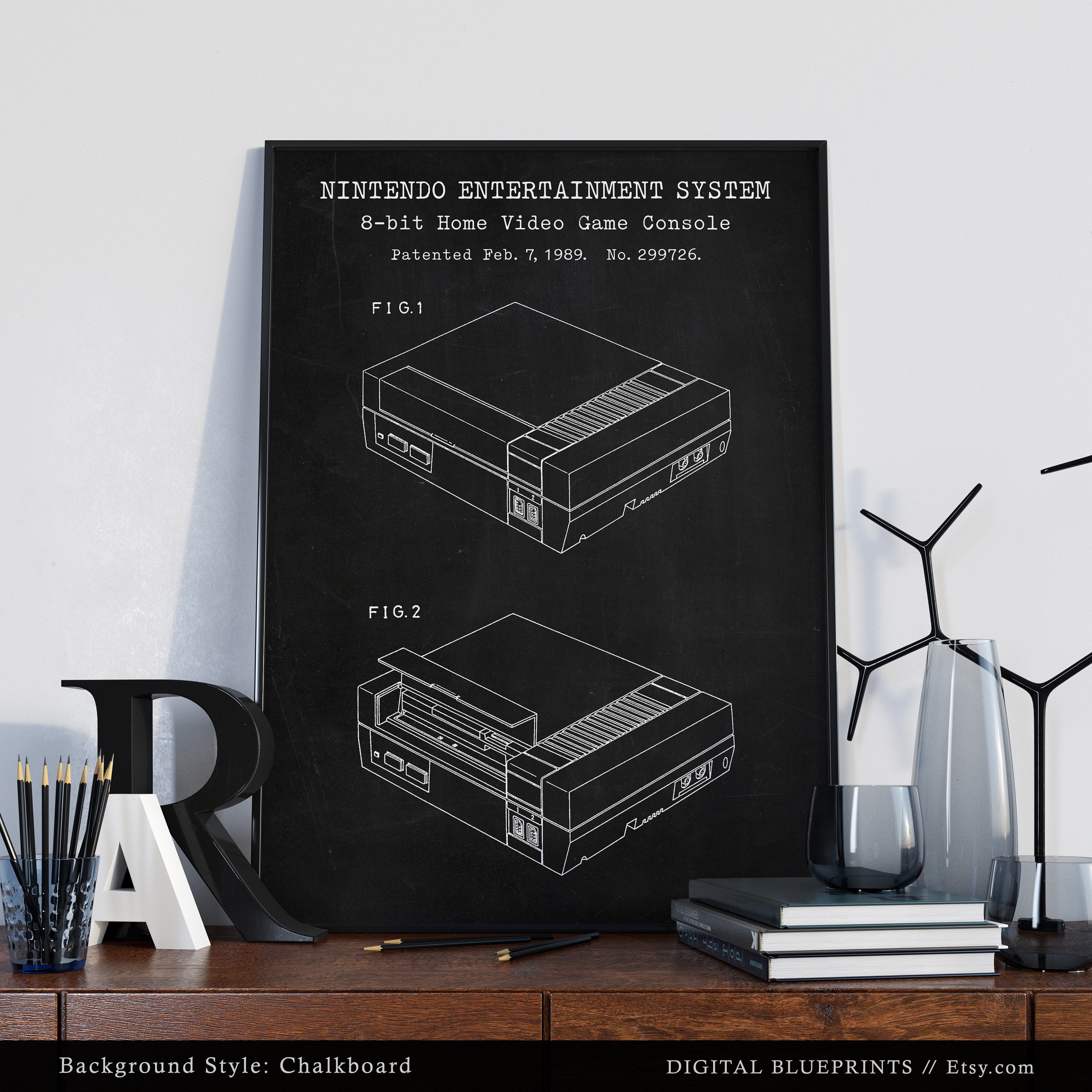 Nintendo Entertainment System Patent Print, NES Blueprint, Video Game ...