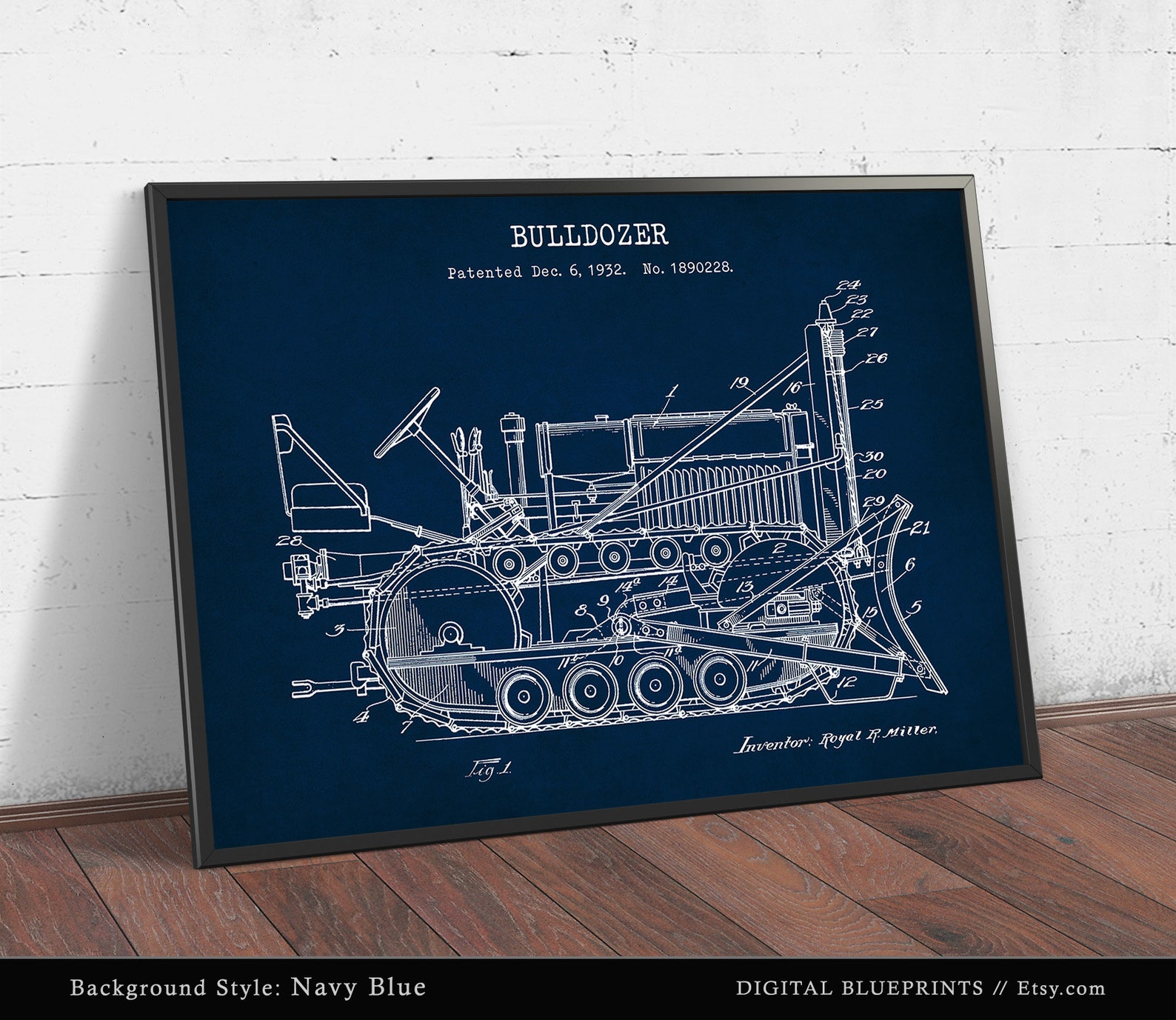 Bulldozer Patent Print Construction Vehicle Blueprint Poster - Etsy