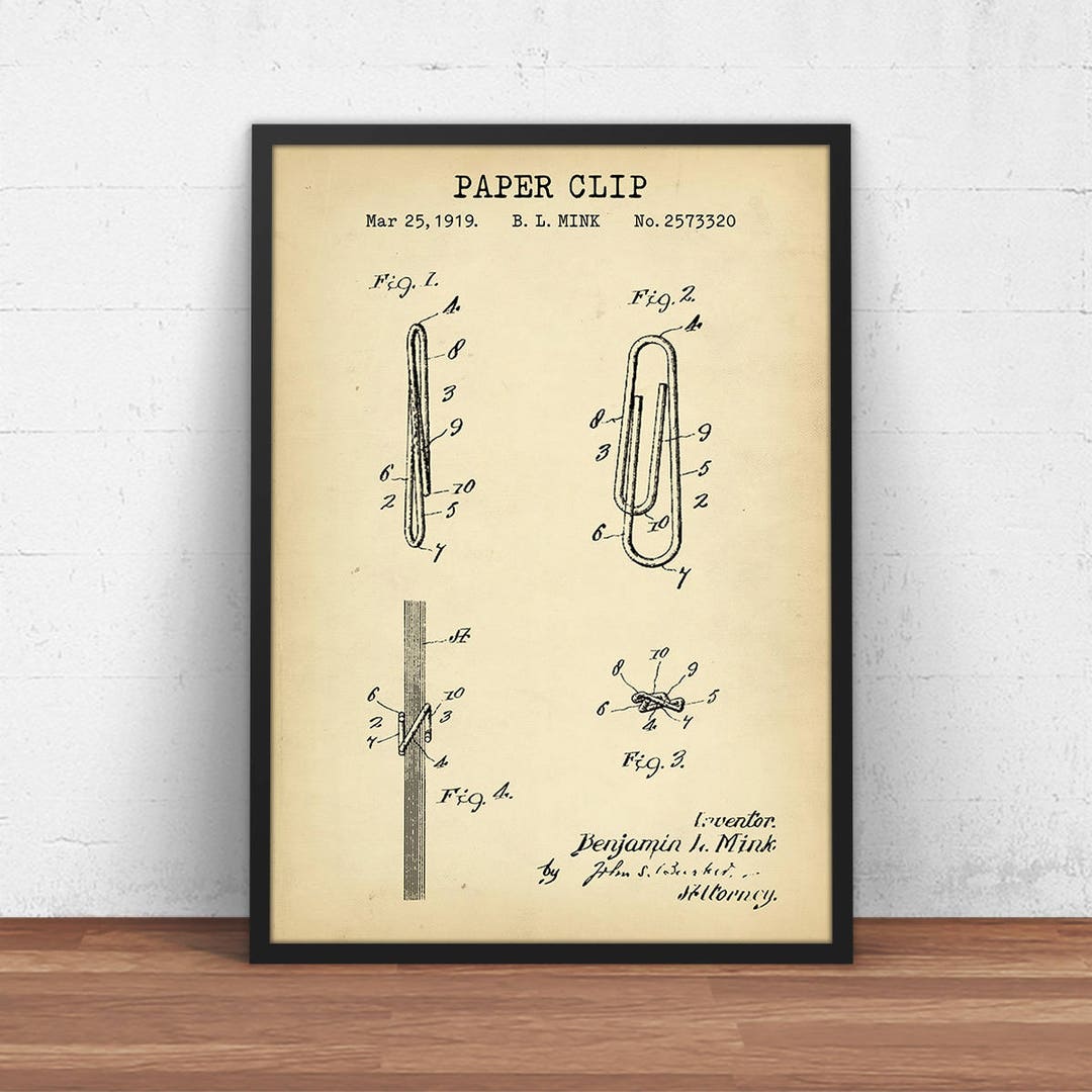 Paper Clip Patent Print, Office Art, Office Decor, Secretary Gift ...