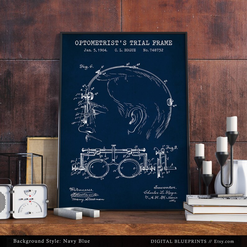 Optometrist Trial Frame Patent Print Optical Shop Poster - Etsy