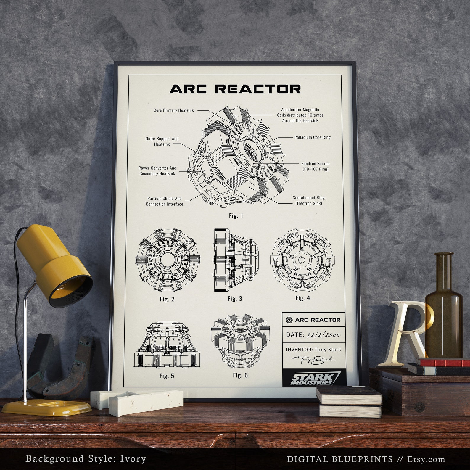 Arc Reactor Blueprint Art Iron Man Movie Poster Print Arc - Etsy Canada