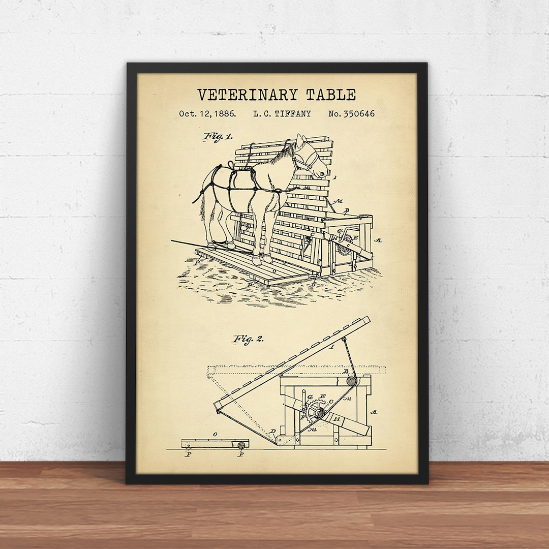 Veterinary Table Patent Print, Animal Surgery Table, Vet Doctor Gifts ...