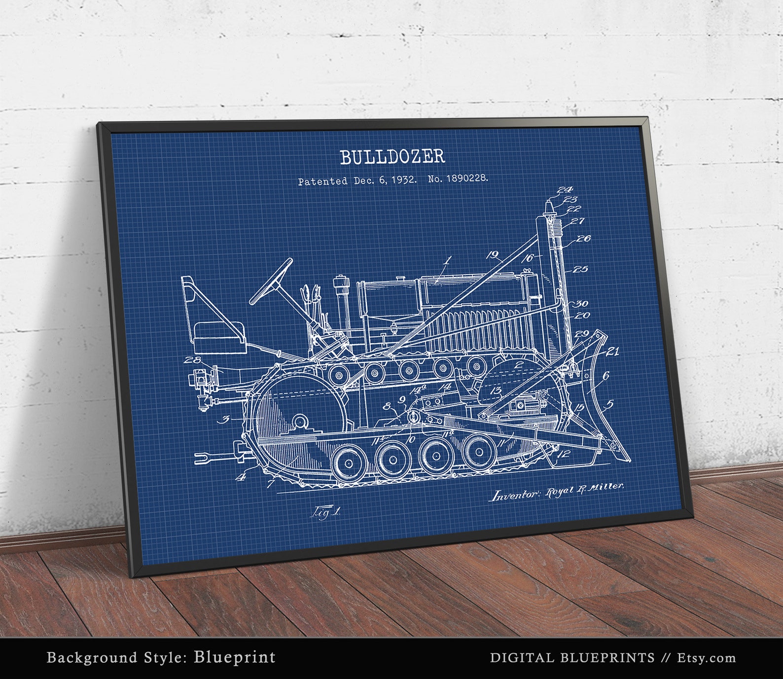 Bulldozer Patent Print Construction Vehicle Blueprint Poster - Etsy