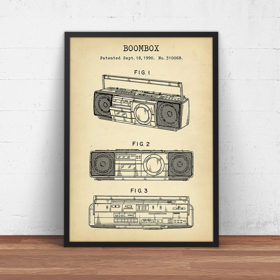 Boombox Patent Print, Vintage Music Poster Prints, Musician Gifts ...