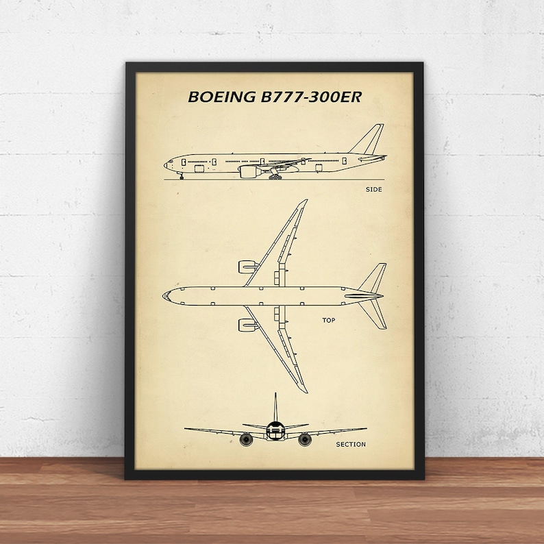 Boeing 777 Patent Print Boeing Plane Blueprint B777 Poster | Etsy