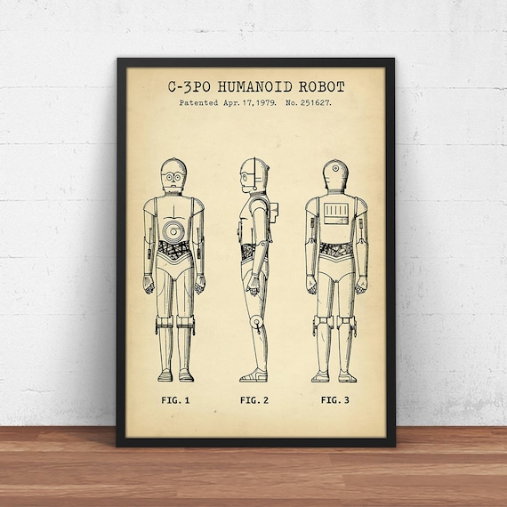 Star Wars Poster Print C3P0 Humanoid Robot Blueprint Art | Etsy Ireland