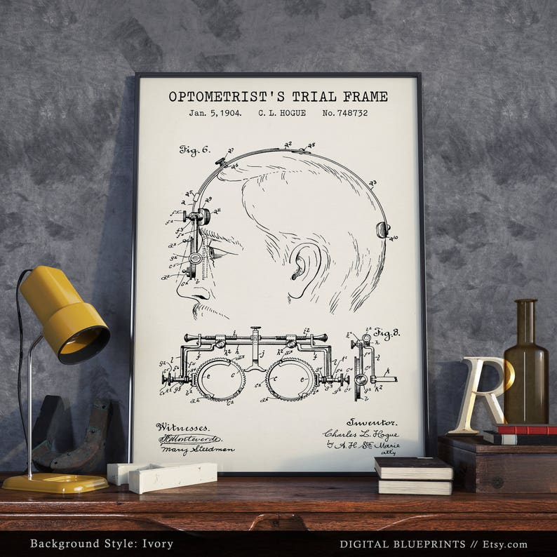 Optometrist Trial Frame Patent Print Optical Shop Poster - Etsy