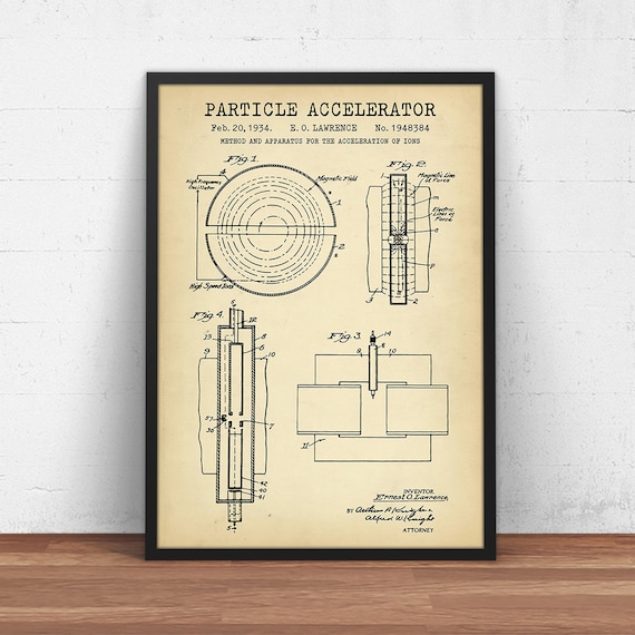 Particle Accelerator Patent Print Cyclotron Atom Splitter | Etsy