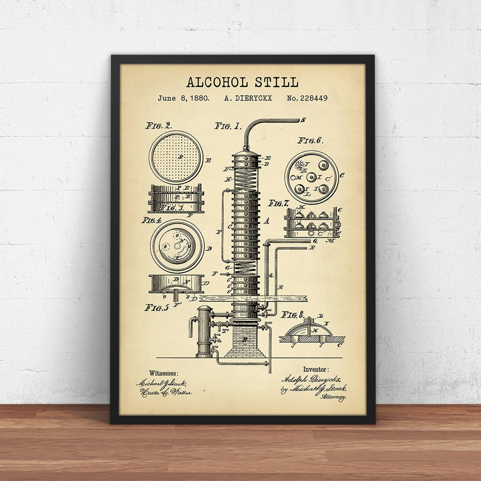 Alcohol Still Patent Print, Bar Decor, Whisky Still, Distilling Art ...