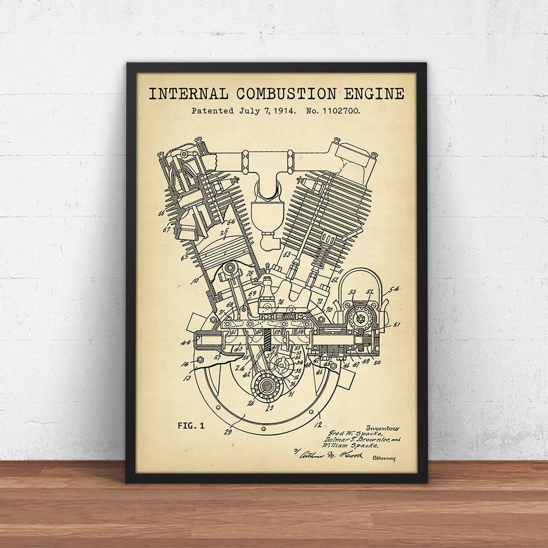 Internal Combustion Engine 1914 Patent, Spacke De Luxe Motor Blueprint ...