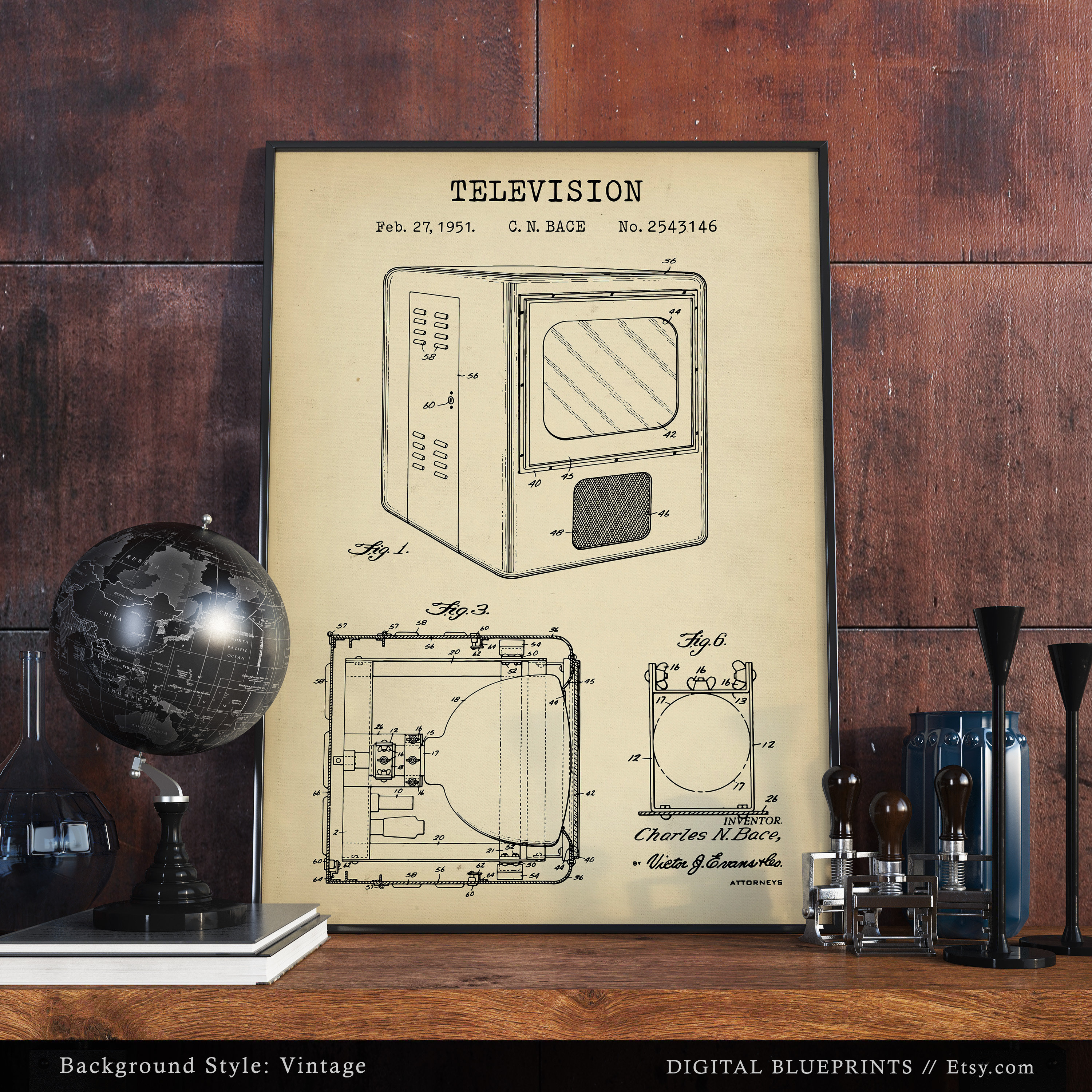 Television Patent Print TV Blueprint Art Vintage TV Set - Etsy