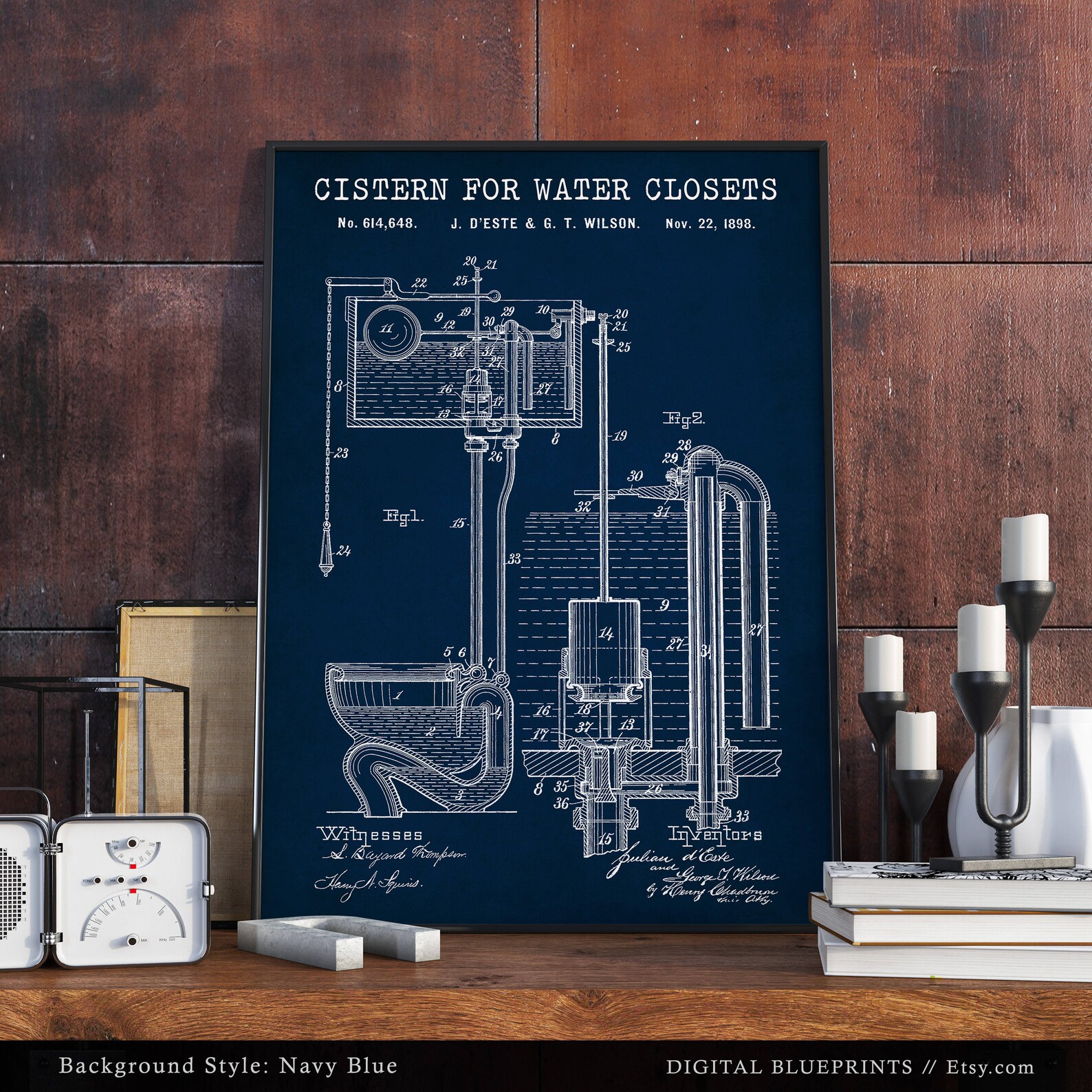Bathroom Wall Decor Cistern for Water Closets Patent Print - Etsy