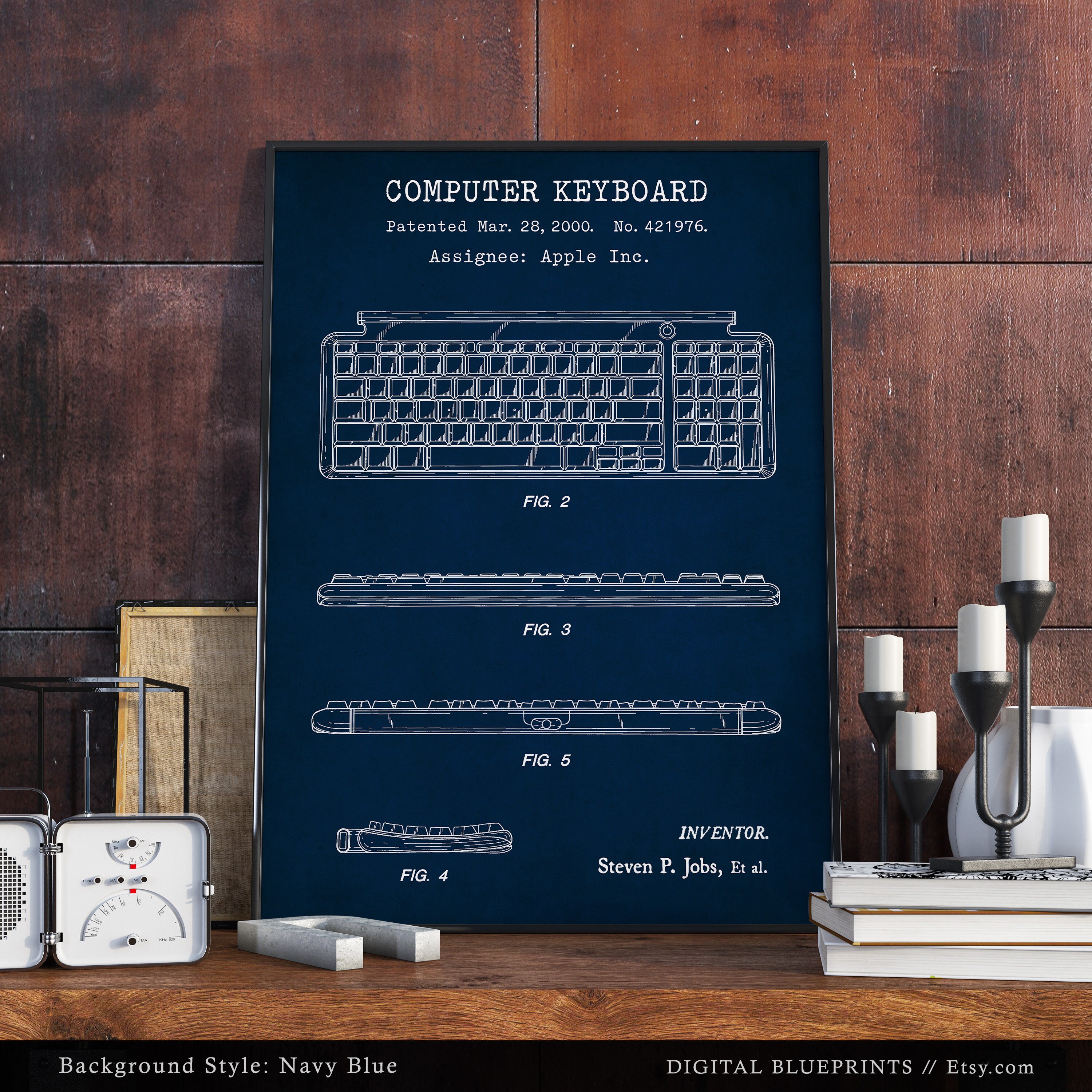 Computer Keyboard Patent Print Technology Decor IT Startup | Etsy