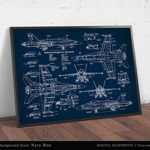 F18 Hornet Patent Print, Fighter Jet Blueprint, Airplane Poster ...