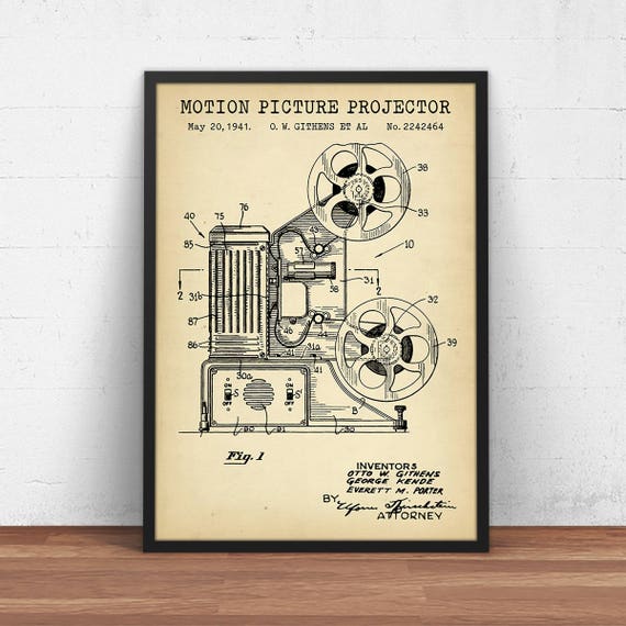 Old Movie Projector Drawing