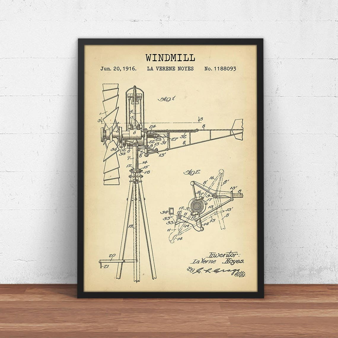 Windmill Patent Art Patent Prints Country Western Decor - Etsy