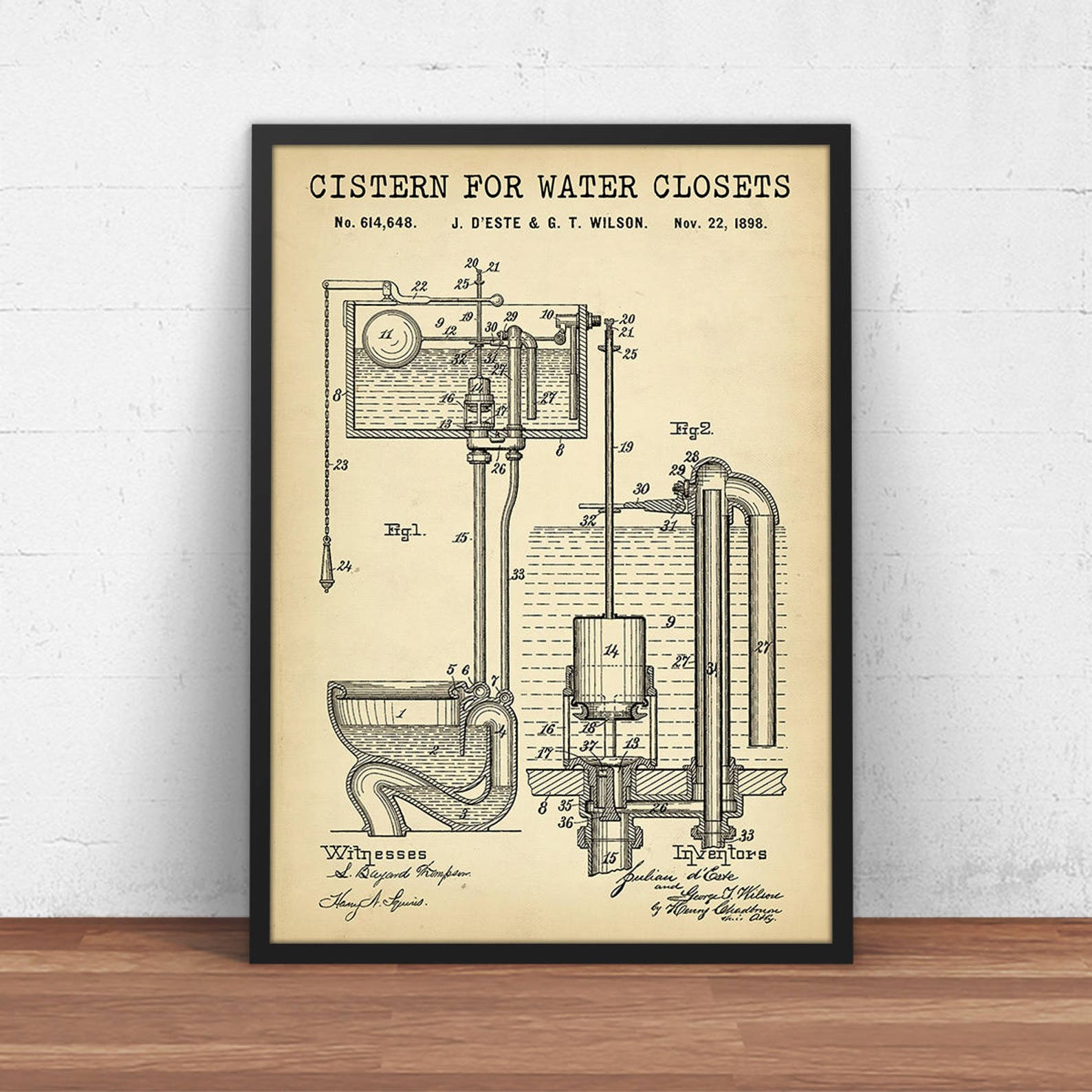 Bathroom Wall Decor Cistern for Water Closets Patent Print - Etsy