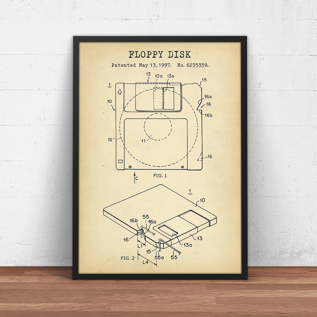 Floppy Disk Patent Print, Floppy Blueprint, Computer Decor, Technology ...