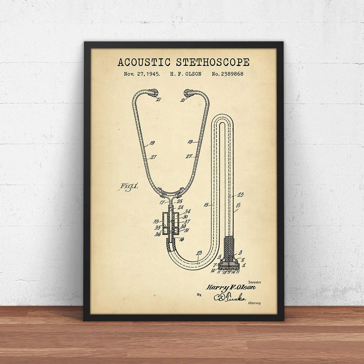 Stethoscope Patent Art Print Stethoscope Poster Stethoscope - Etsy
