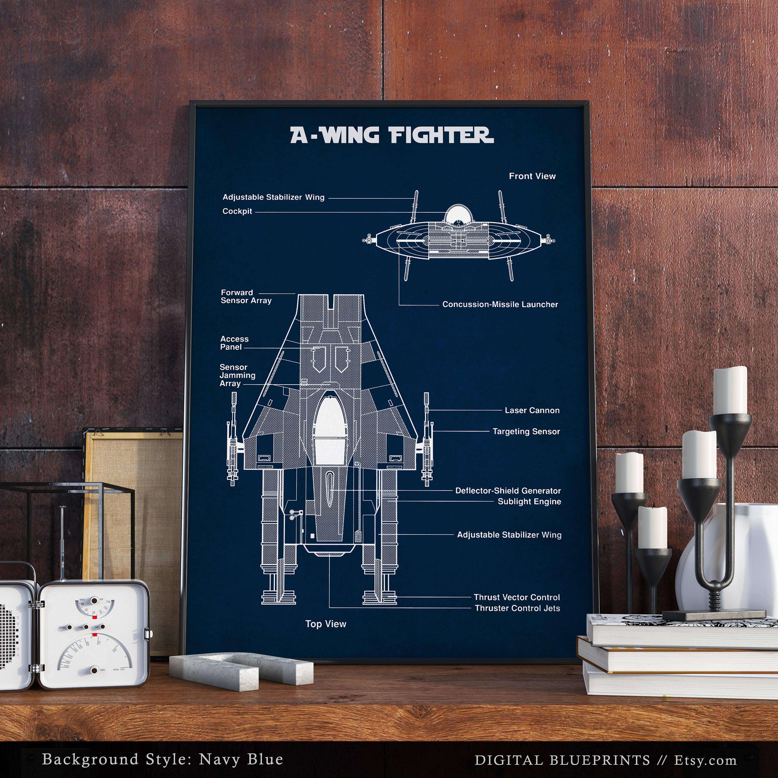 A-wing Star Fighter Star Wars Poster Print Schematic Art A - Etsy