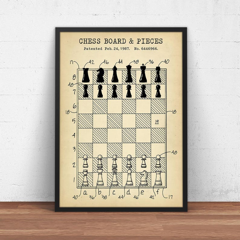 Chess Board Patent Print Chess Master Grand Master Chess - Etsy