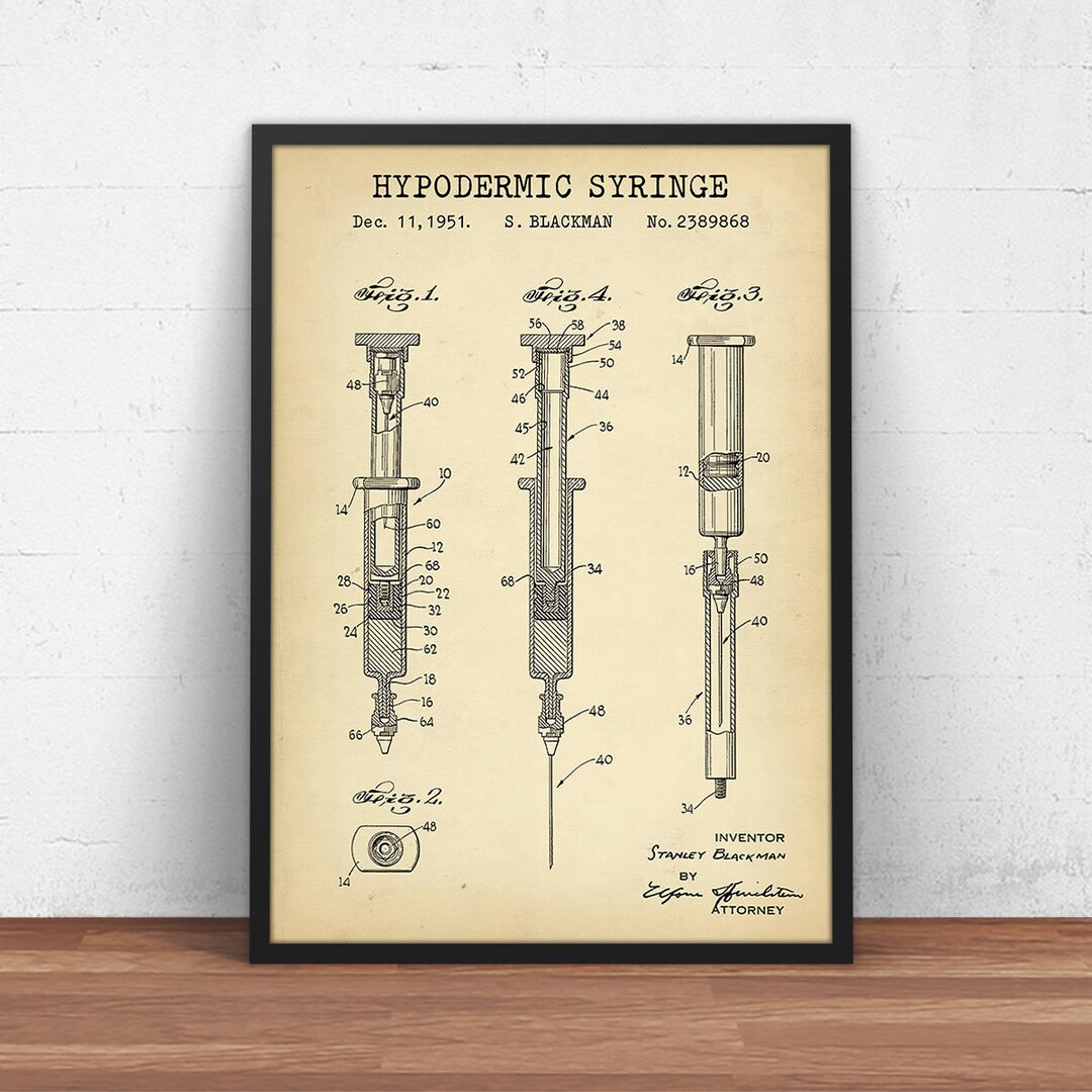 Syringe Patent Print, Medical Art, Syringe Wall Art Poster, Doctor ...