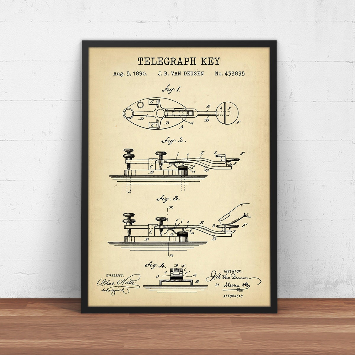 Telegraph Keys 1890 Patent Print Office Decor Nerd Gift - Etsy