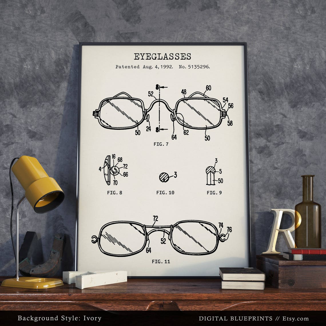 Eyeglasses Patent Print Optometry Art Eye Glasses Prints | Etsy