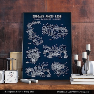 Indiana Jones Amusement Ride Patent Print, Disneyland Wall Art, Disney ...