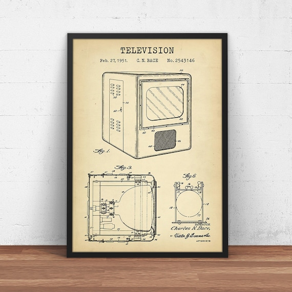 Television Patent Print TV Blueprint Art Vintage TV Set - Etsy