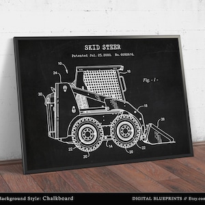 Skid Steer Blueprint, Construction Patents, Earth Mover Prints, Civil ...