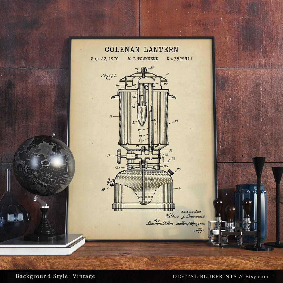 Coleman Lantern Patent Print Lantern Blueprint Art Camping - Etsy